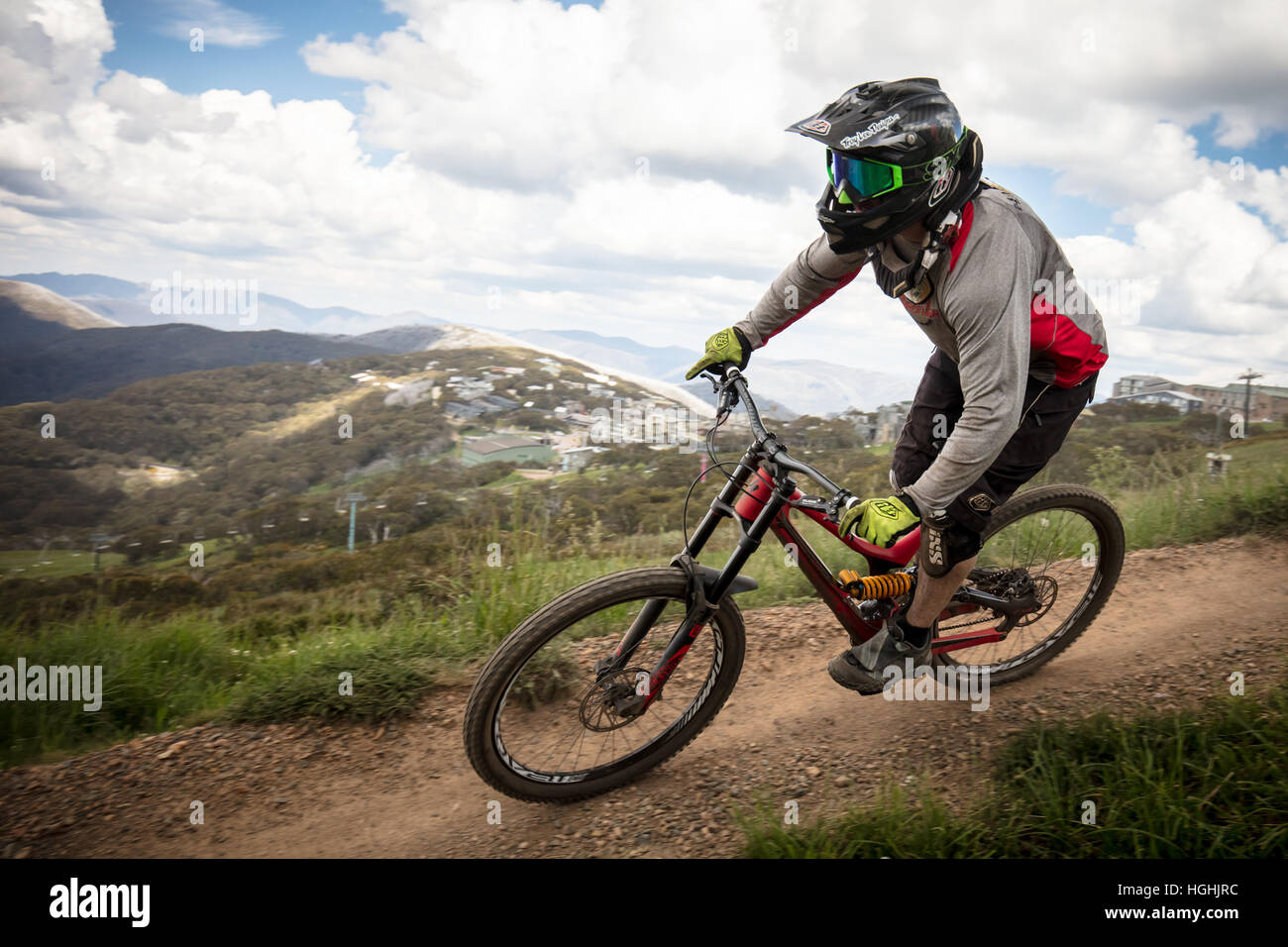 Mountain Bike Riders at Mt Buller Stock Photo - Alamy