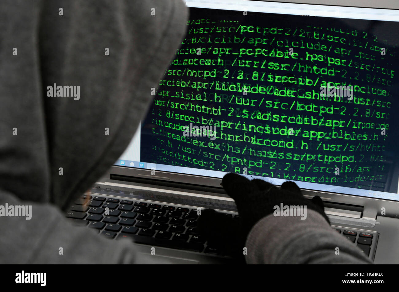 Unrecognizable hacker in front hi-res stock photography and images - Alamy