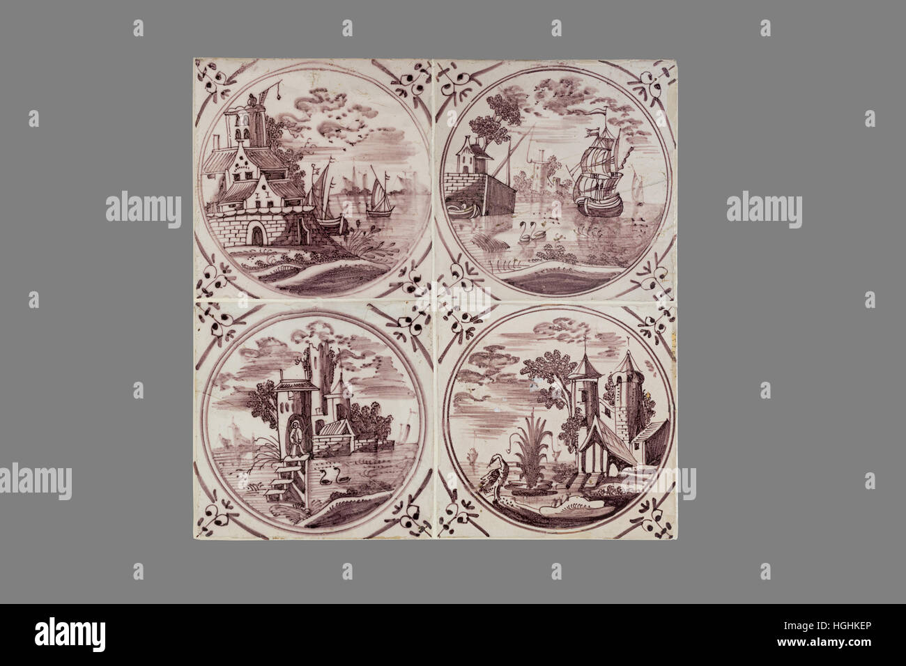 old Dutch tile from the 16th to the 18th century Stock Photo - Alamy