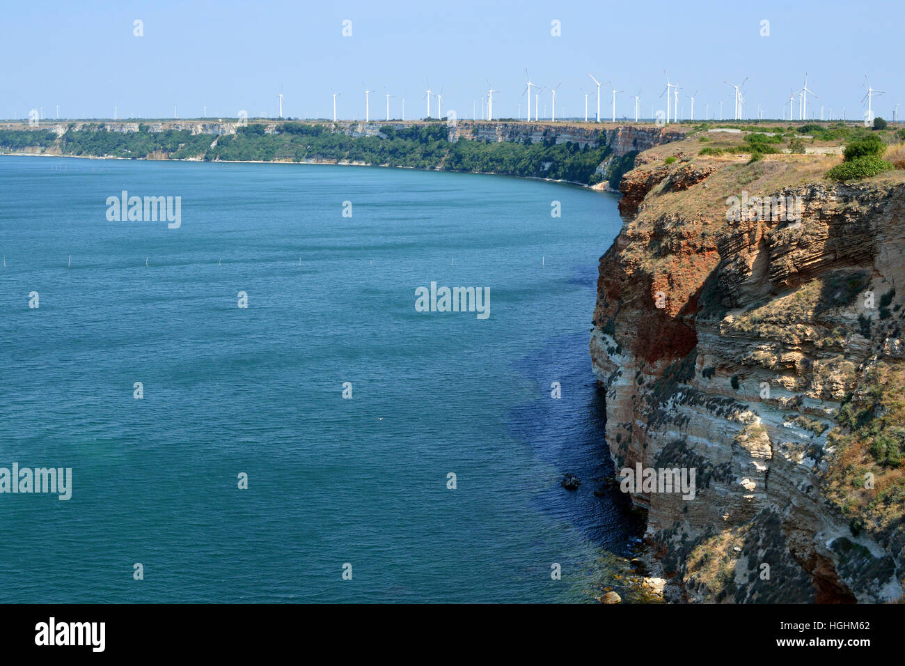 The vertical cliffs of Kaliakra Cape on the North Bulgarian Black Sea ...