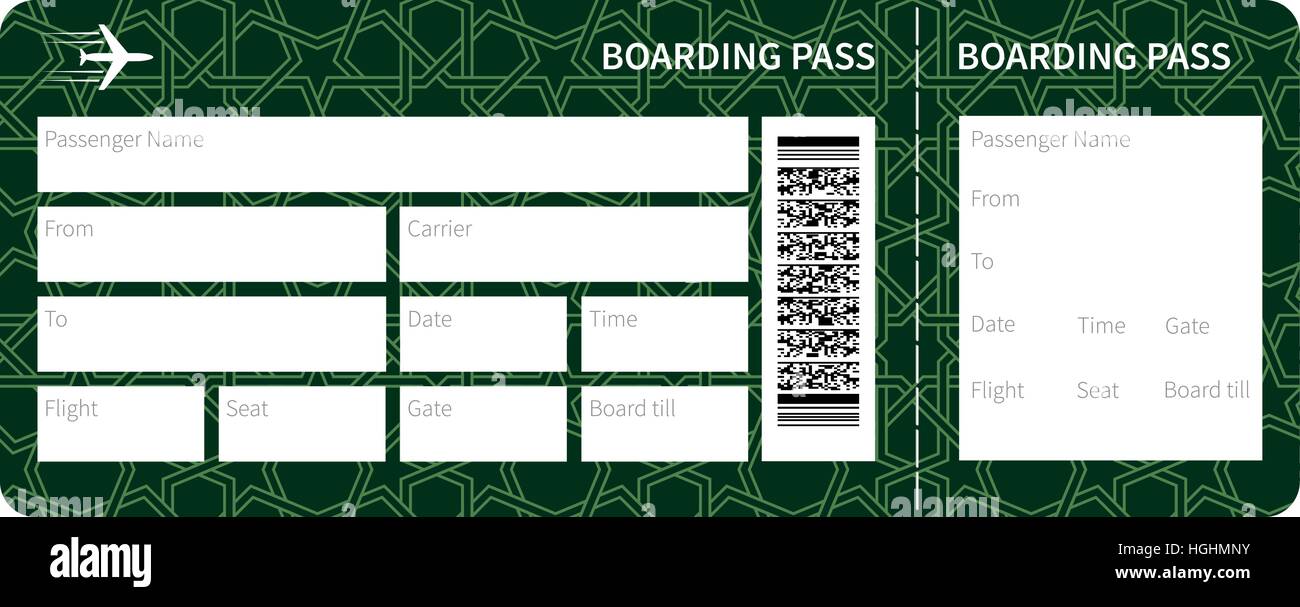 Airplane ticket blank Stock Vector Image & Art - Alamy