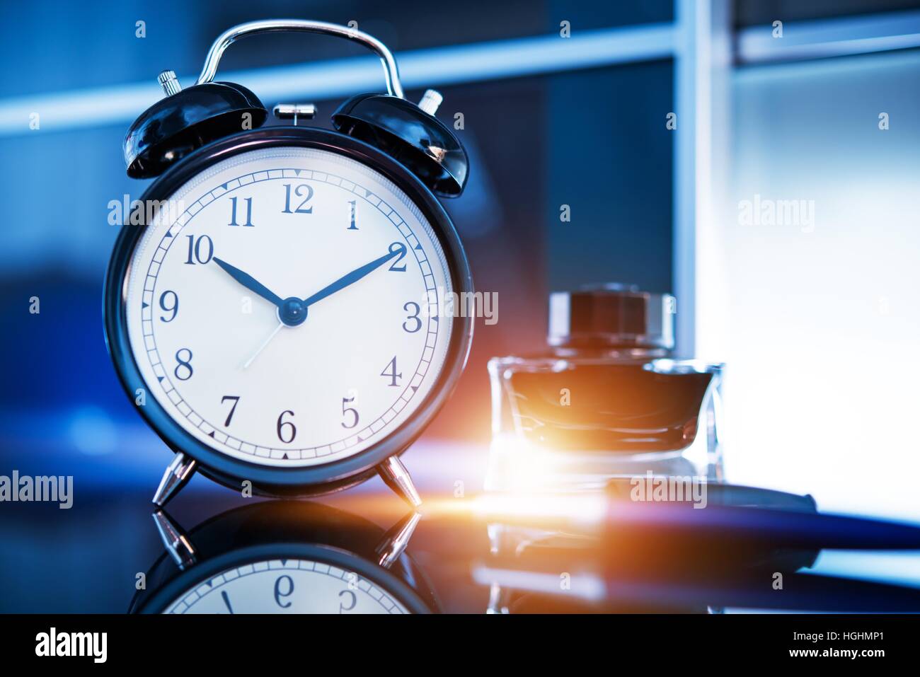 Business on Time. Corporate Concept with Elegant Vintage Style Clock ...