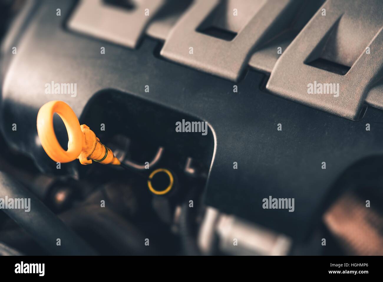Car Engine Oil Check Photo Concept. Modern Car Engine Closeup on ...