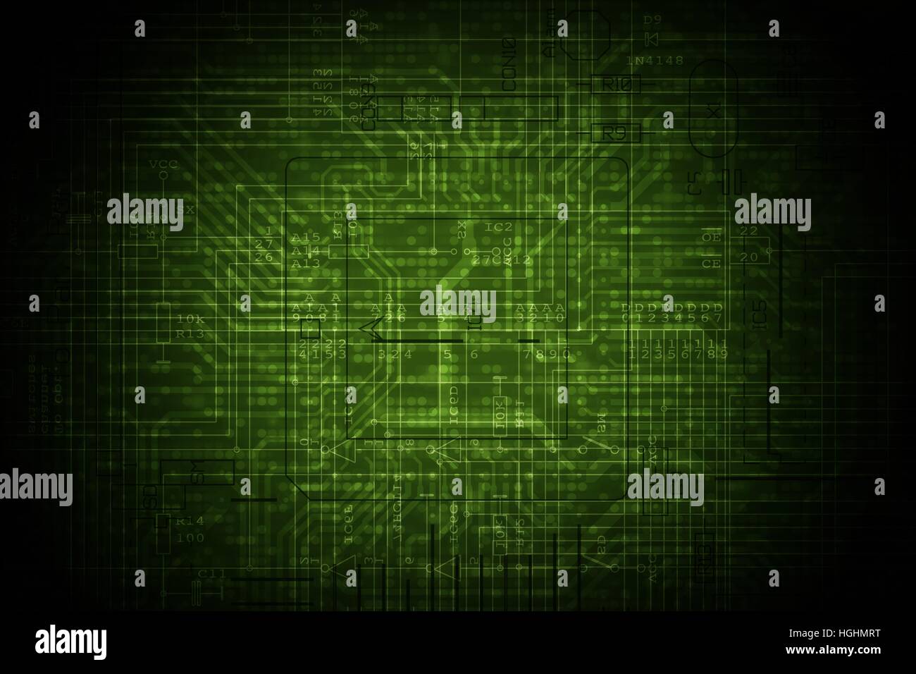 Dark Green Electronic Circuit Background. Circuit Board Backdrop Stock ...