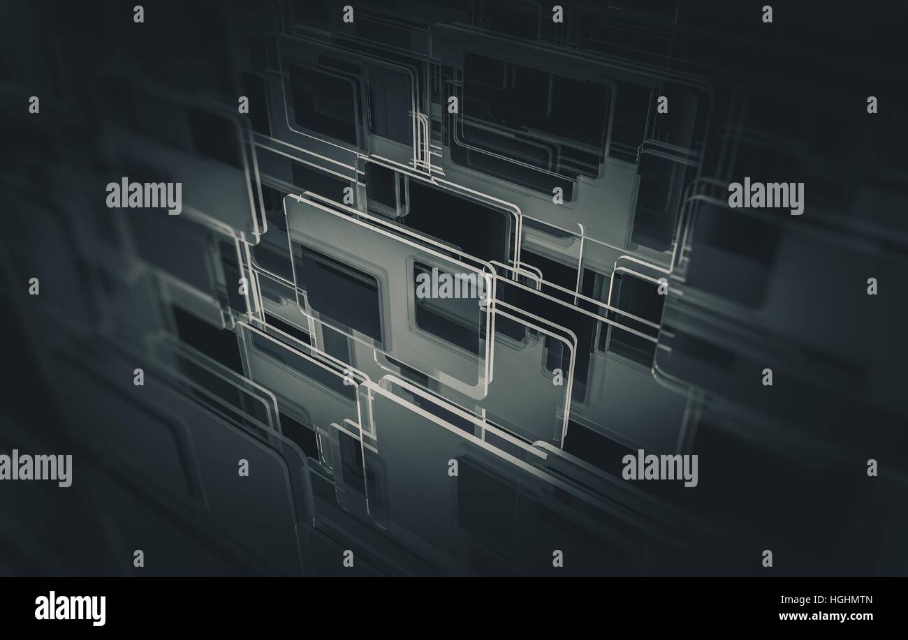 Glass Panels Background 3D Rendered illustration. Dark Glassy Panels ...