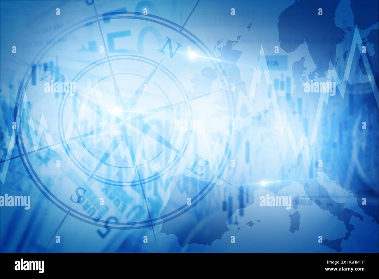 Global Economy Blue Concept Background. 3D Abstract Render Stock Photo ...