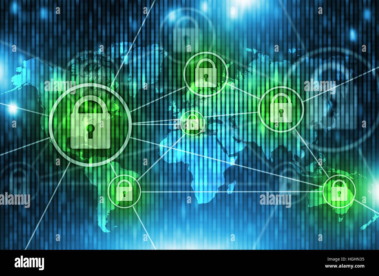 World Network Safety Concept. Global Internet Network Conceptual Modern ...