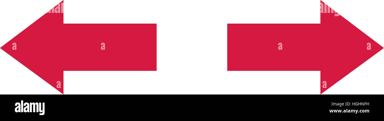 Red arrow in two directions Stock Photo - Alamy