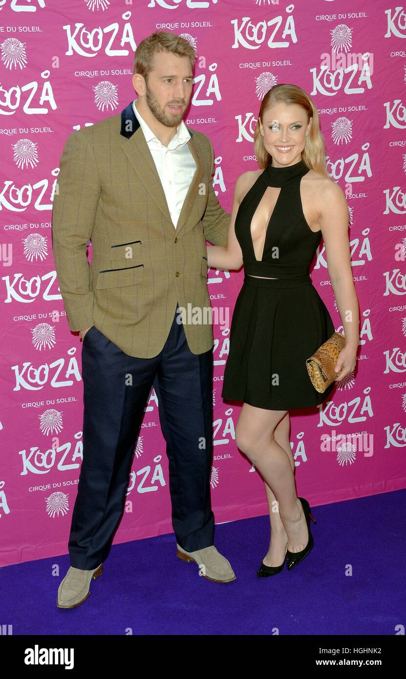 London UK Chris Robshaw and Camilla Kerslake at Cirque Du Soleil ...