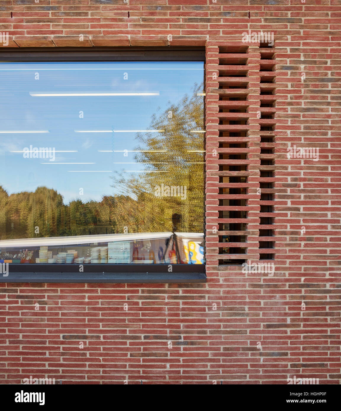 Detail of handmade brickwork. Highgate Shool, London, United Kingdom ...