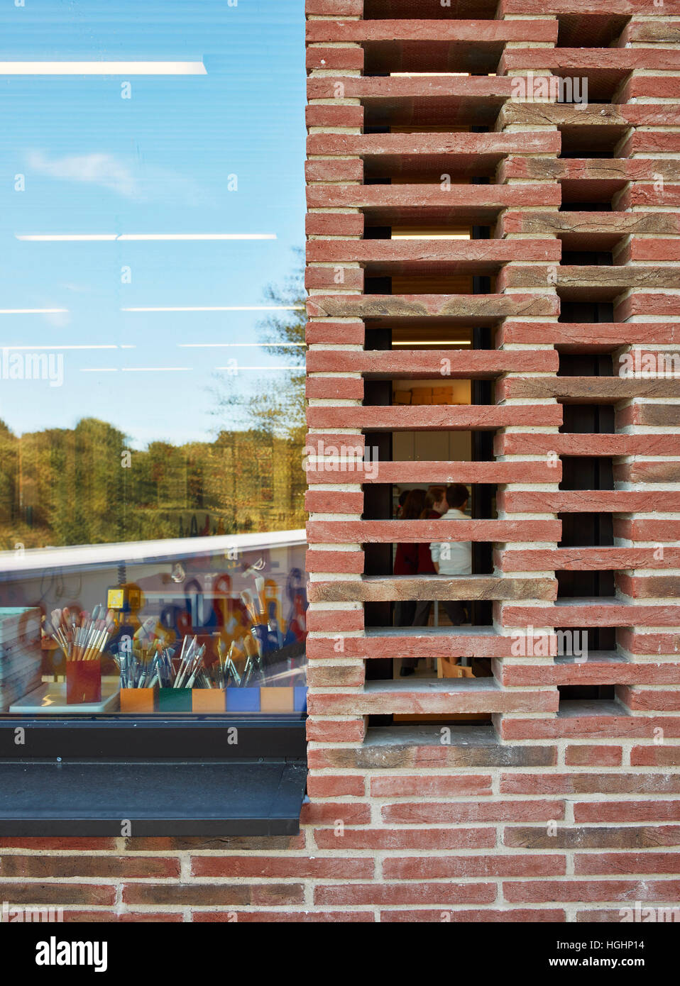 Detail of handmade brickwork. Highgate Shool, London, United Kingdom ...