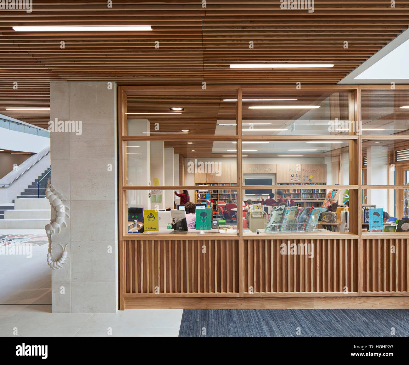 View into school's library. Highgate Shool, London, United Kingdom ...