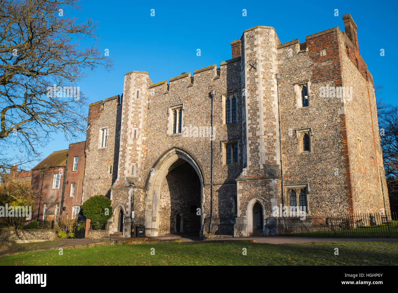 The beautiful architecture of the Abbey Gateway in St. Albans, England ...