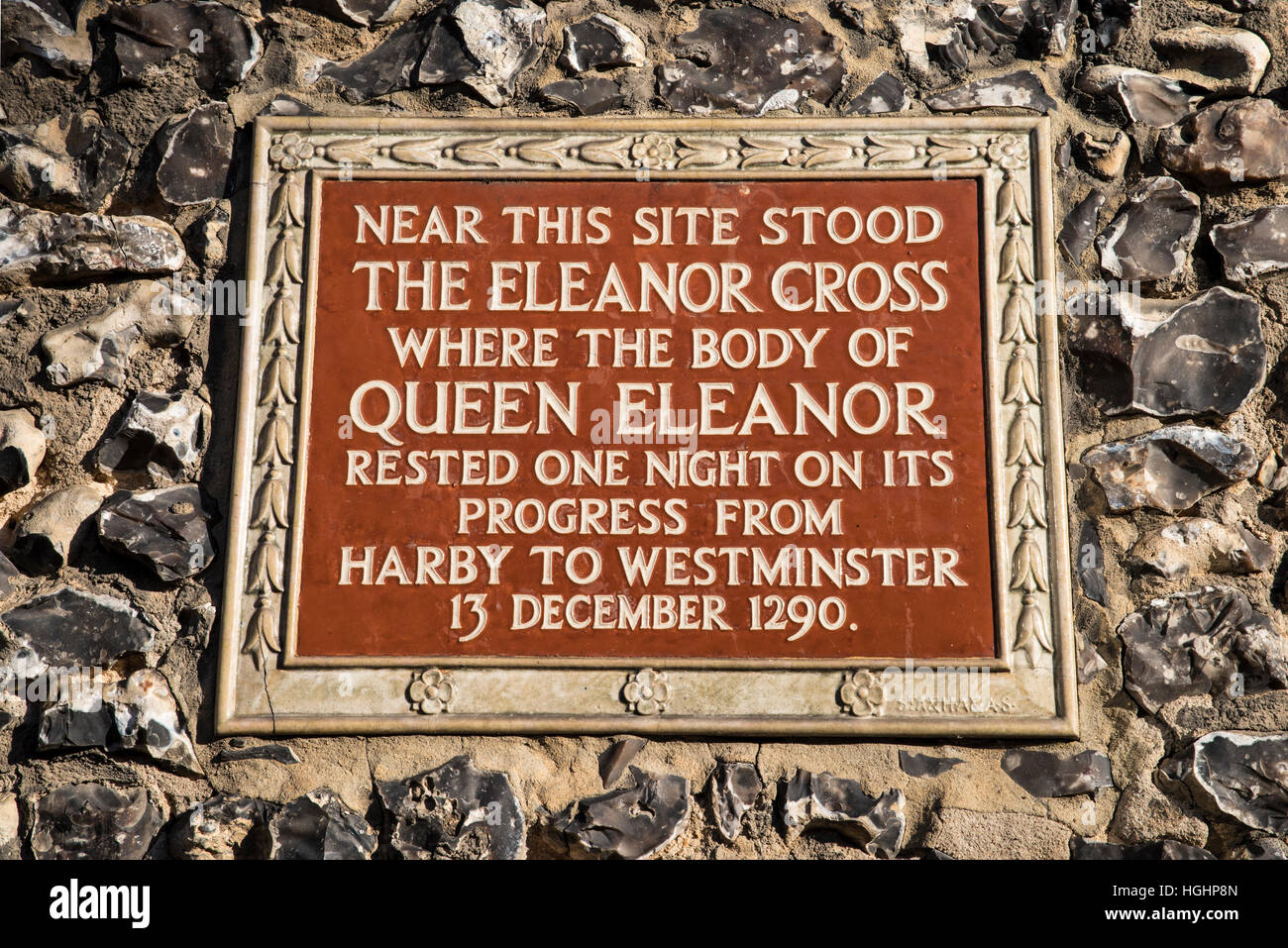 A plaque on St. Albans Clock Tower marking the location where the ...