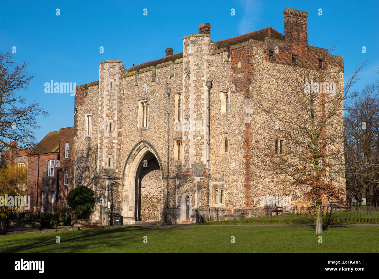 The beautiful architecture of the Abbey Gateway in St. Albans, England ...
