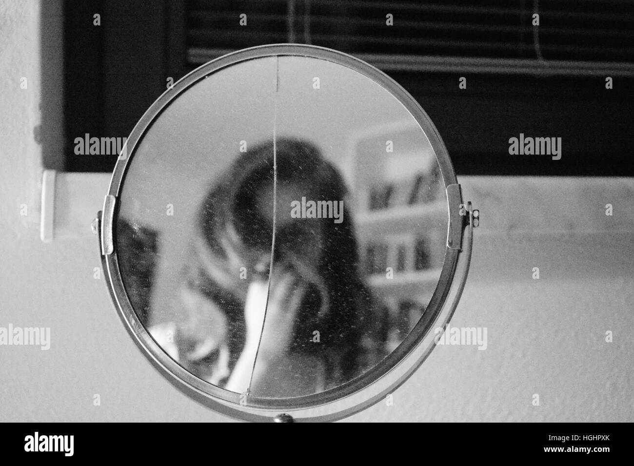 Self in mirror Black and White Stock Photos & Images - Alamy