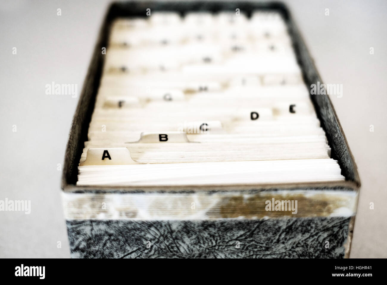 Index cards for business school home library organization Stock Photo ...