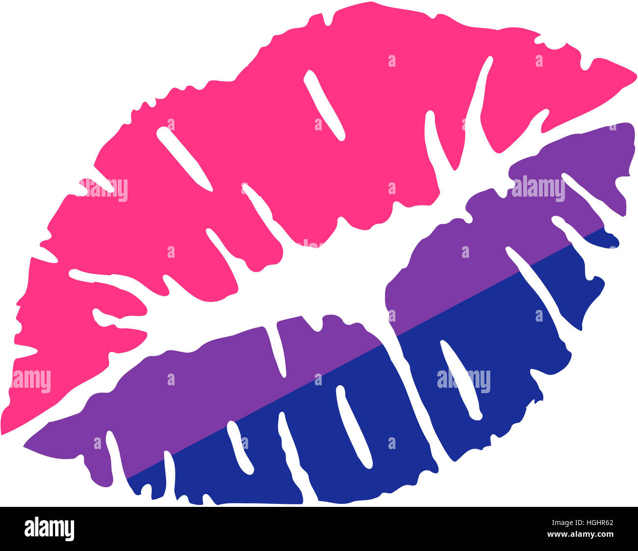 Kiss with bisexual pride flag Stock Photo - Alamy
