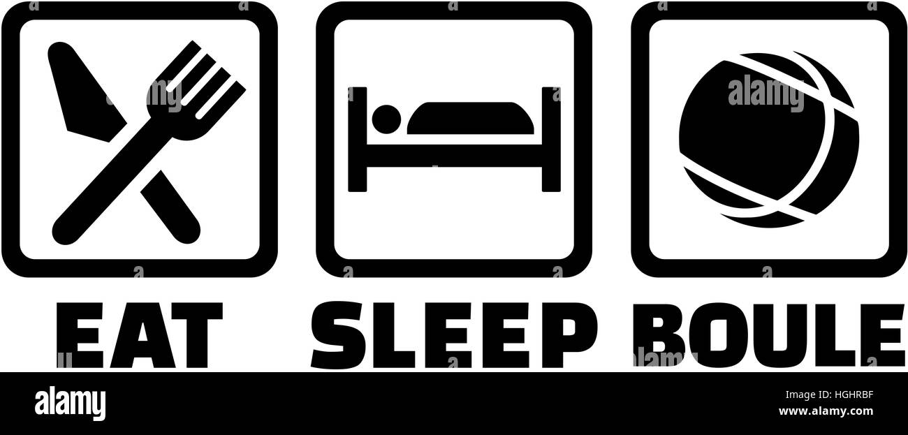 Eat sleep boule icons Stock Photo - Alamy