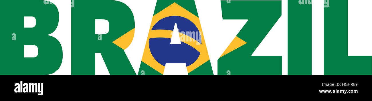 Brazil flag word Stock Photo - Alamy
