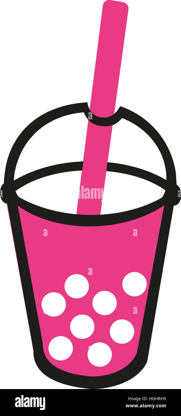 Pink bubble tea Stock Photo - Alamy