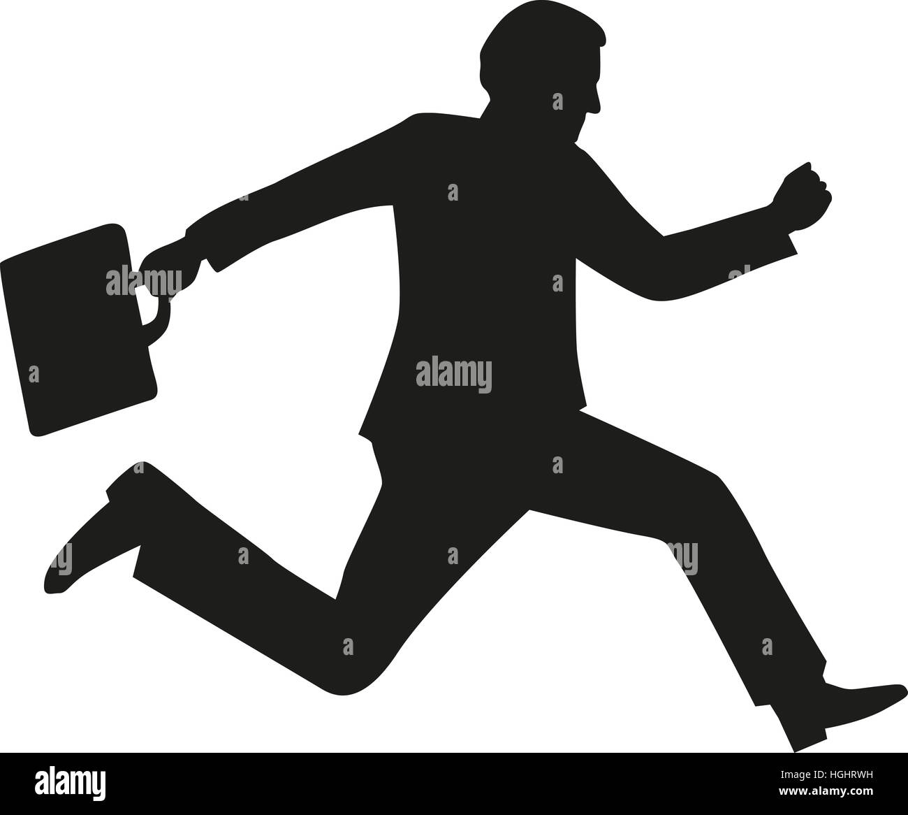 Running Man In Suit Silhouette