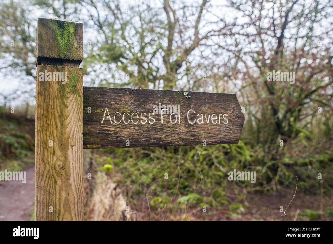 Access for Cavers sign Stock Photo - Alamy