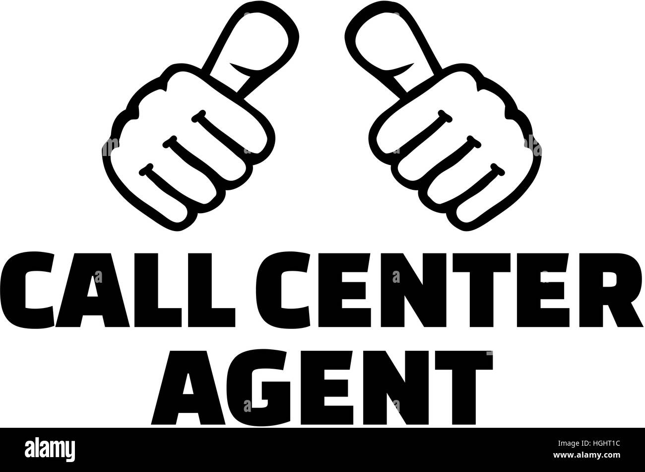 Call center agent with thumbs. T-Shirt design Stock Photo - Alamy