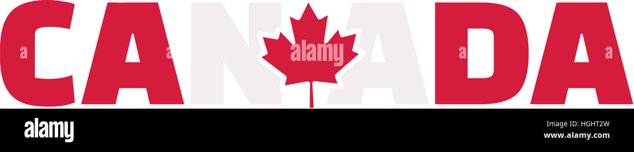 Canada word with flag Stock Photo - Alamy