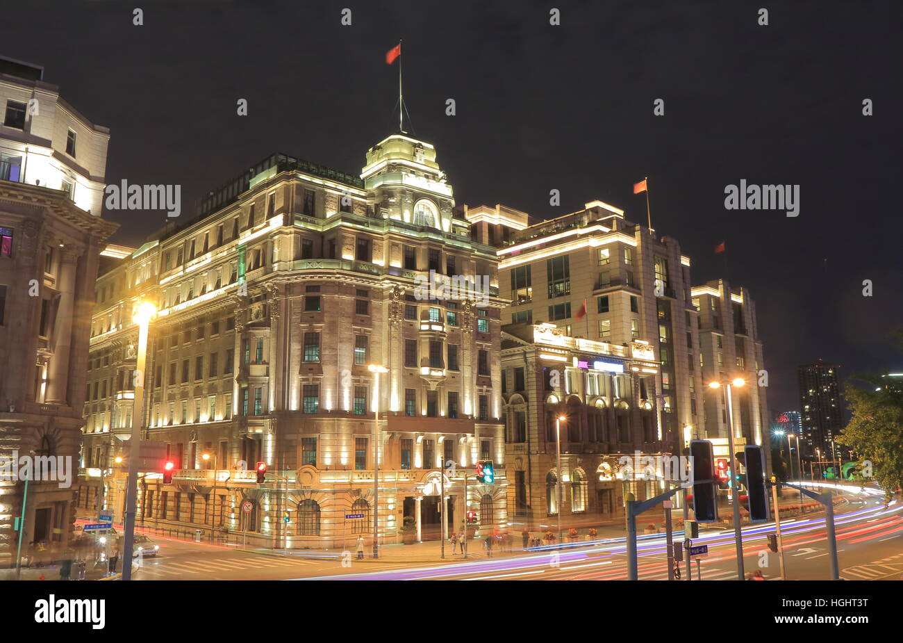 Shanghai Bund historical architecture cityscape in Shanghai China Stock ...