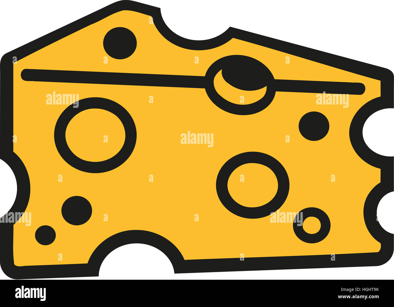 Slice of cheese cartoon style Stock Photo - Alamy
