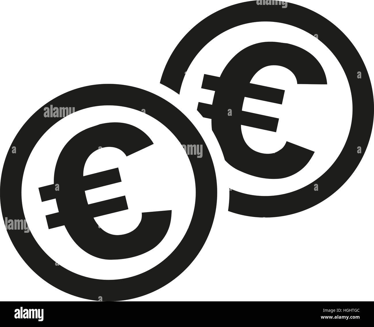Coins with euro signs Stock Photo - Alamy