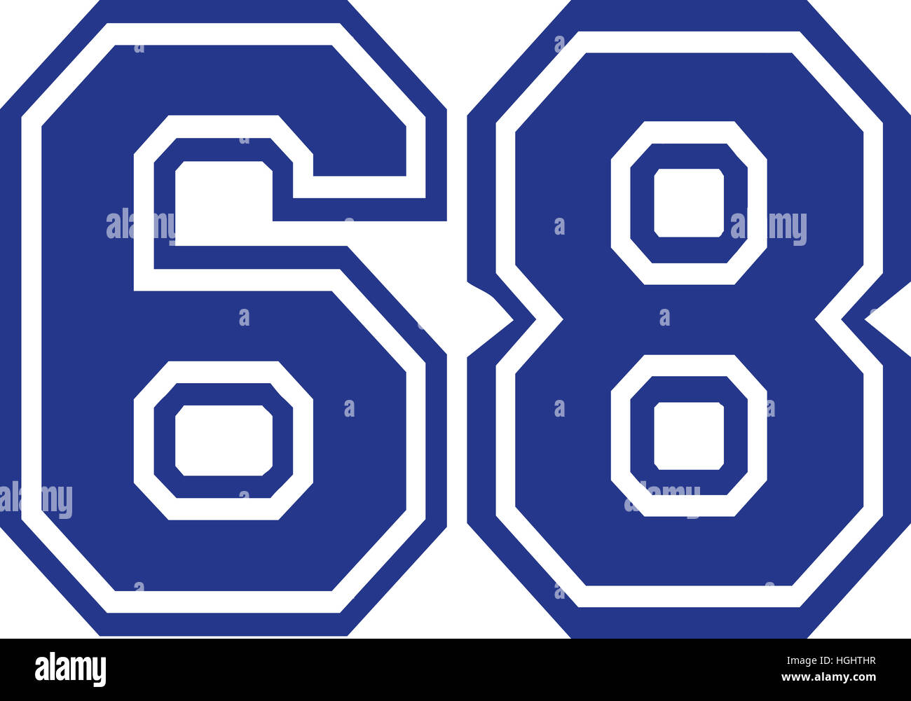 Sixty-eight college number 68 Stock Photo - Alamy
