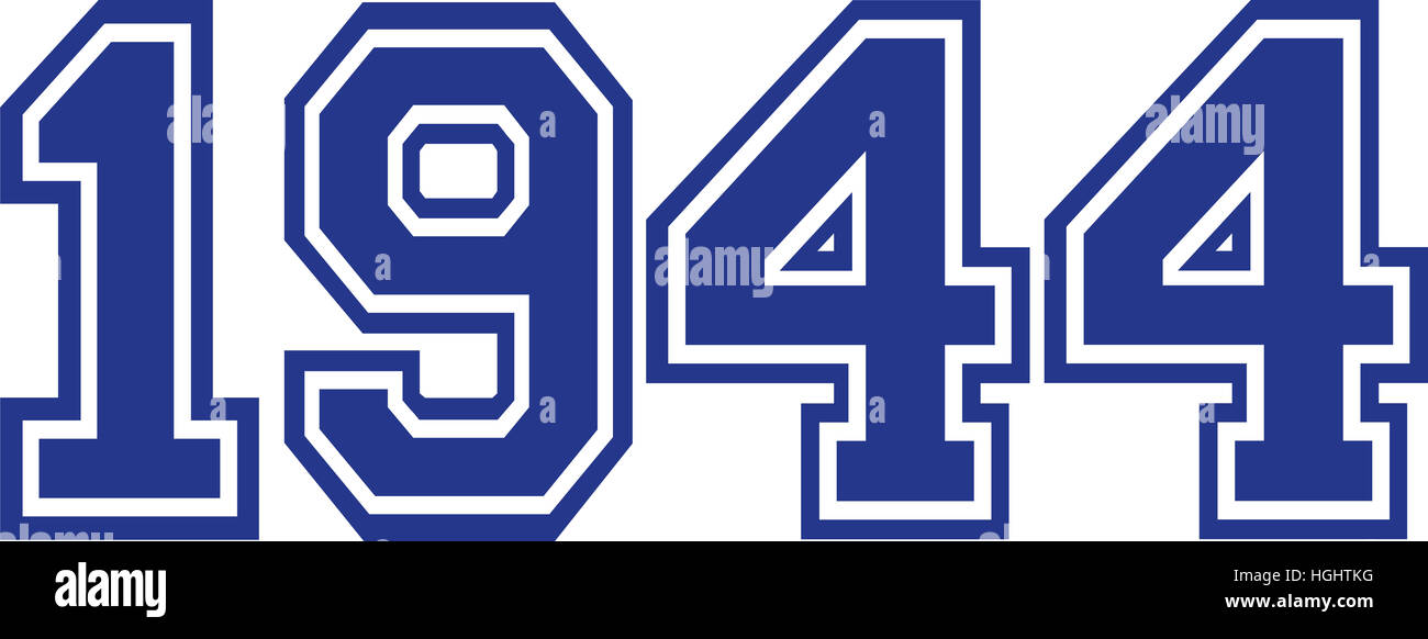 1944 Year college font Stock Photo - Alamy