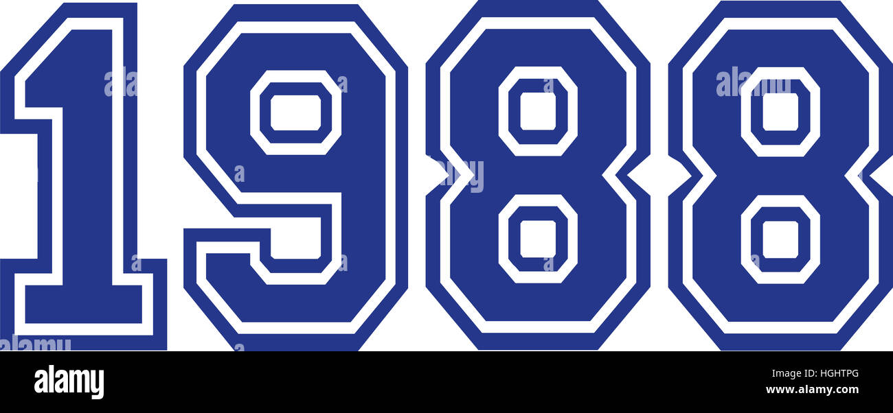 1988 Year college font Stock Photo - Alamy