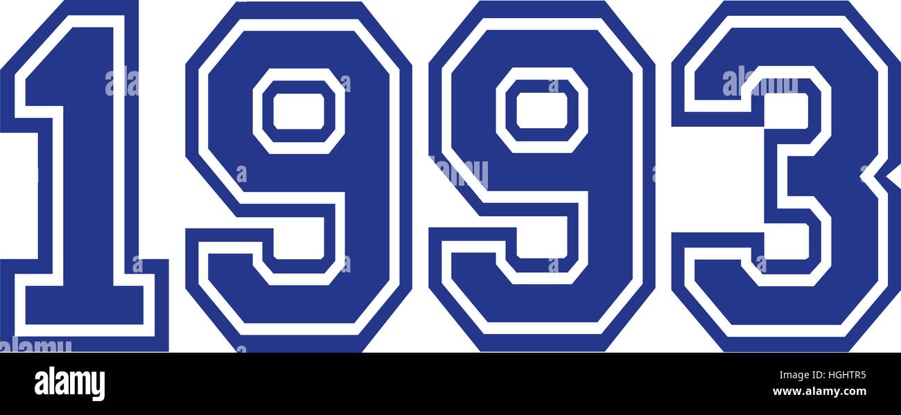 1993 Year college font Stock Photo - Alamy