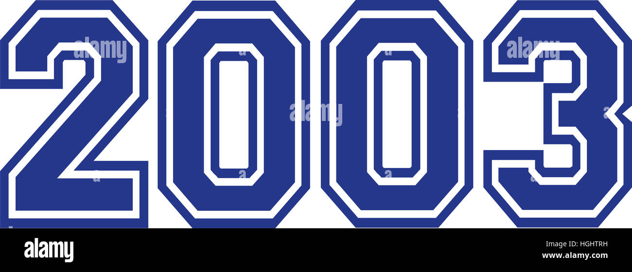 2003 Year college font Stock Photo - Alamy