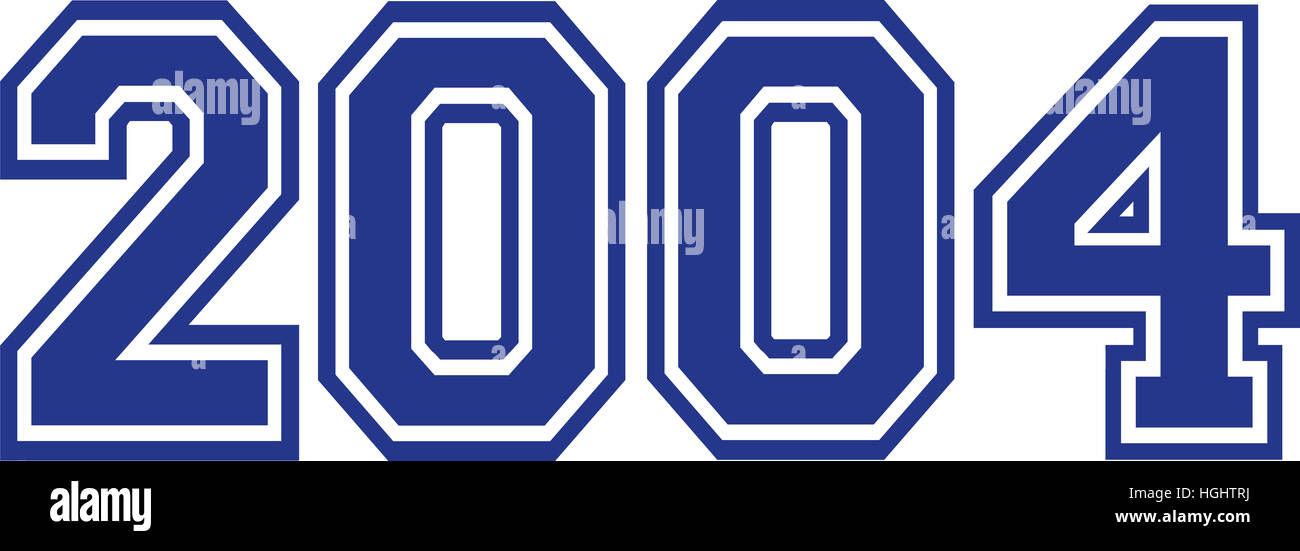 2004 Year college font Stock Photo - Alamy