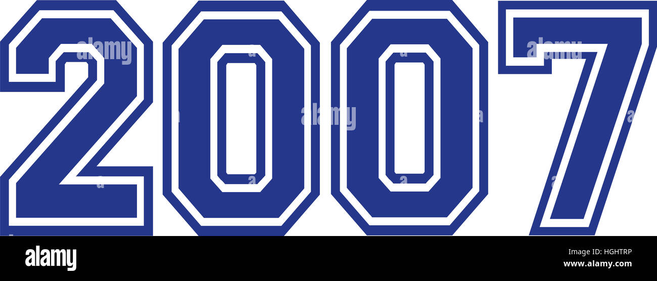 2007 Year college font Stock Photo - Alamy