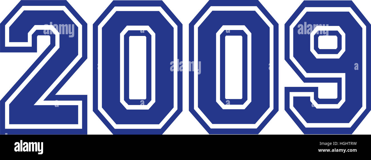 2009 Year college font Stock Photo - Alamy