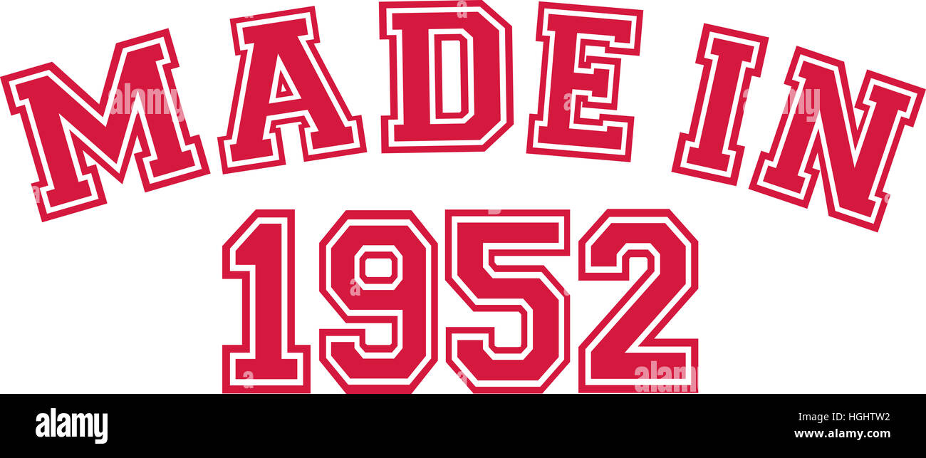 Made in 1952 Stock Photo - Alamy