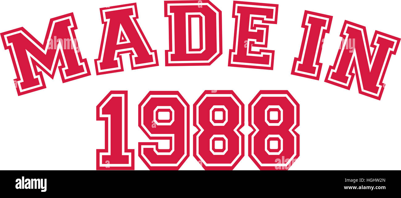 Made in 1988 Stock Photo - Alamy