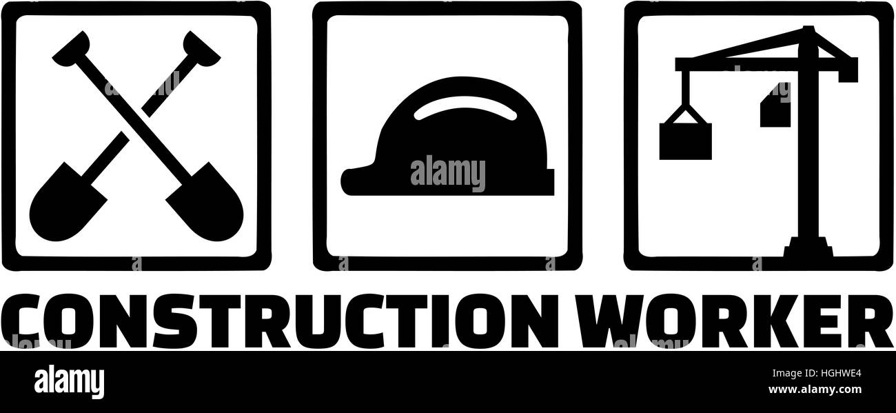 Construction worker icons Stock Photo - Alamy
