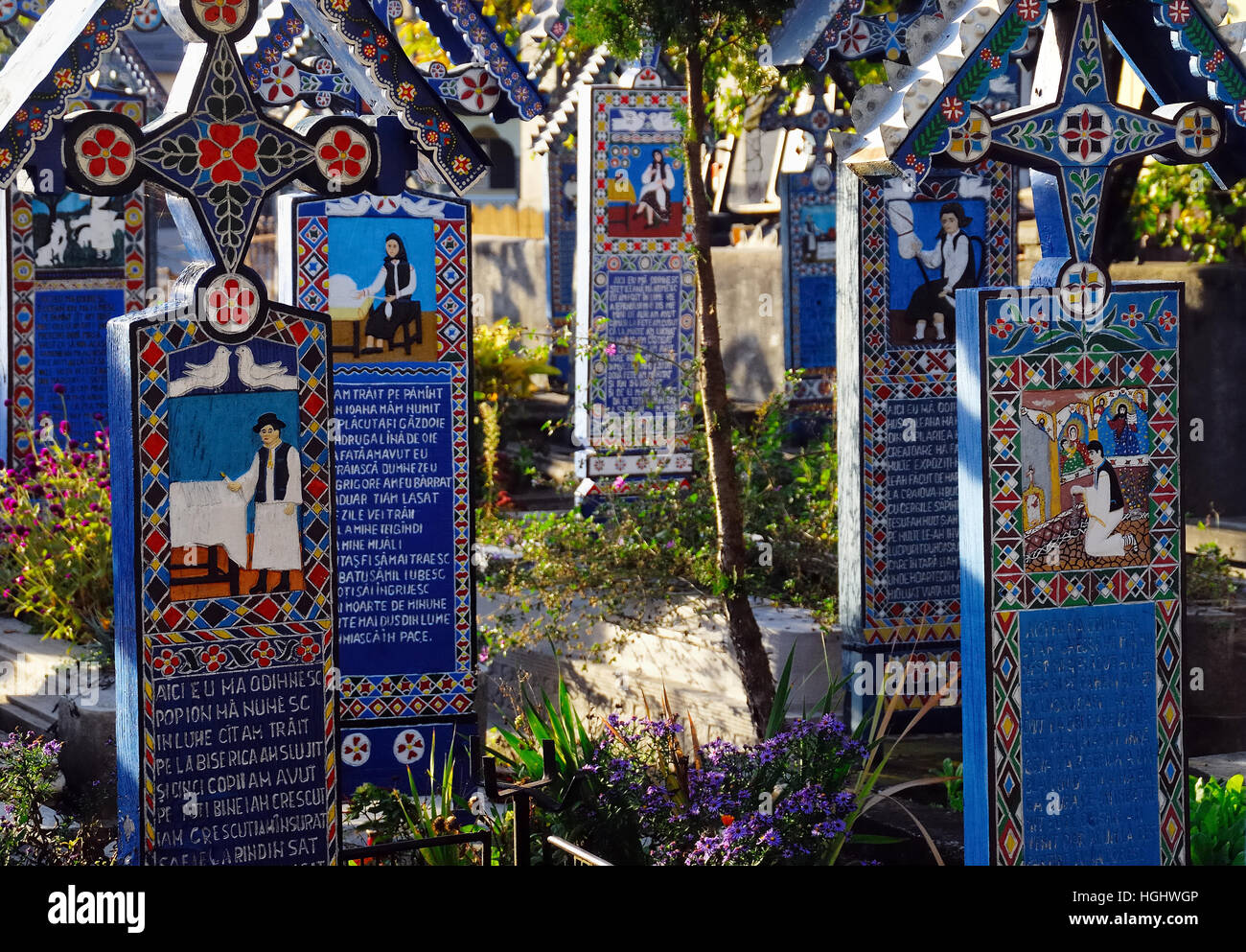 Maramures, an isolated Carpathian region of Romania.The Merry Cemetery ...