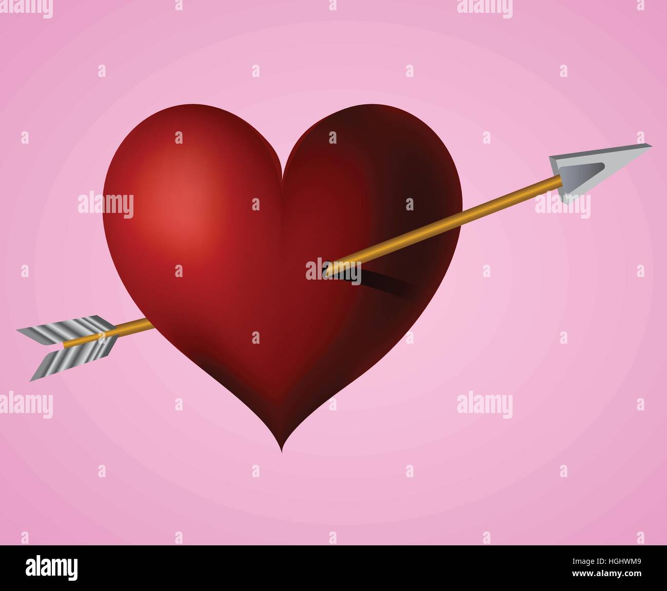 Amour Symbol with Heart and Arrow Icon Stock Vector Image & Art - Alamy