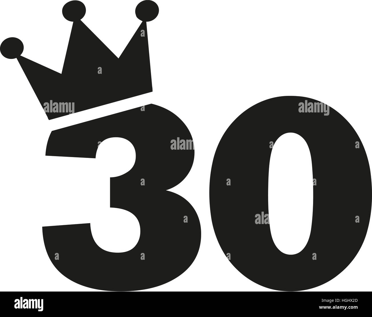 30th Birthday number crown Stock Photo - Alamy