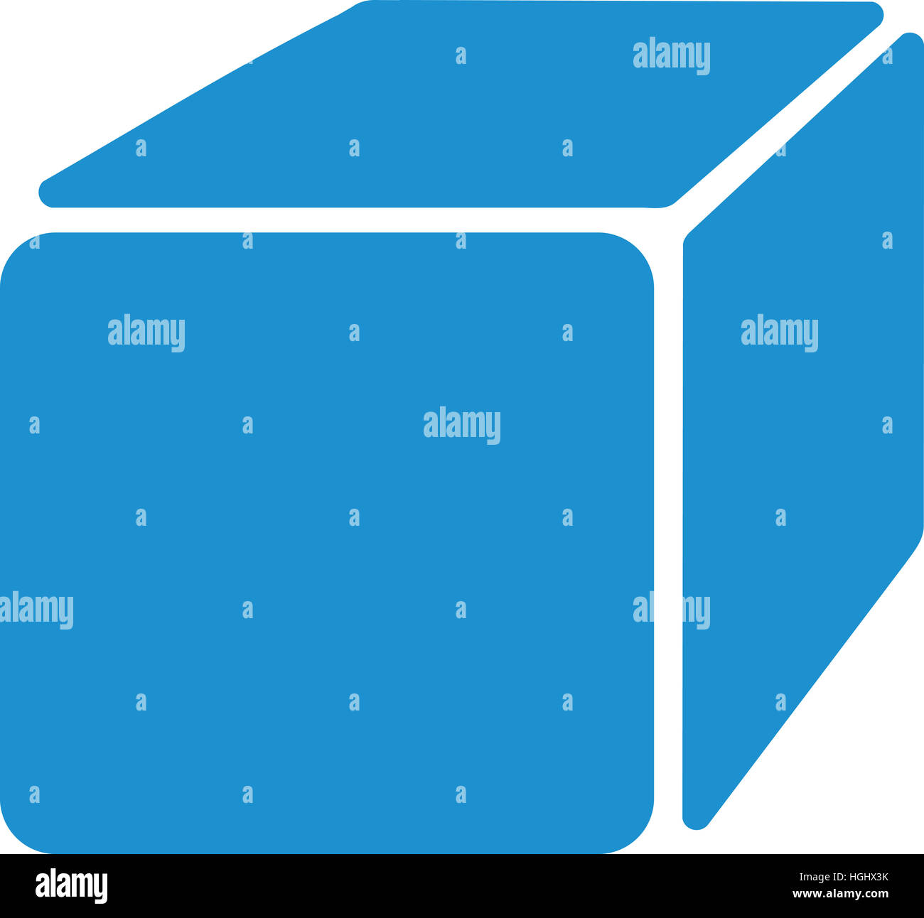 Cube icon light blue Stock Photo - Alamy