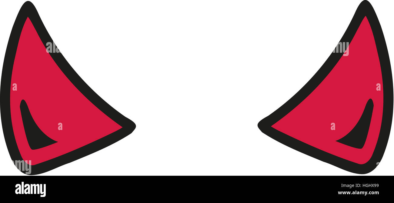 Devil horns cartoon style Stock Photo - Alamy