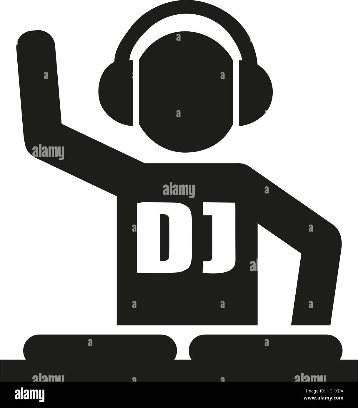 DJ icon with turntables Stock Photo - Alamy