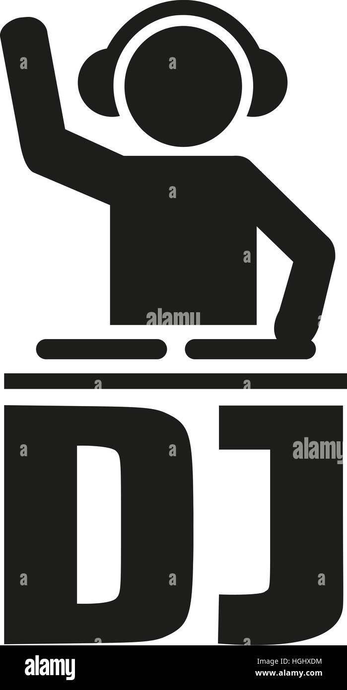 DJ icon with DJ letters Stock Photo - Alamy